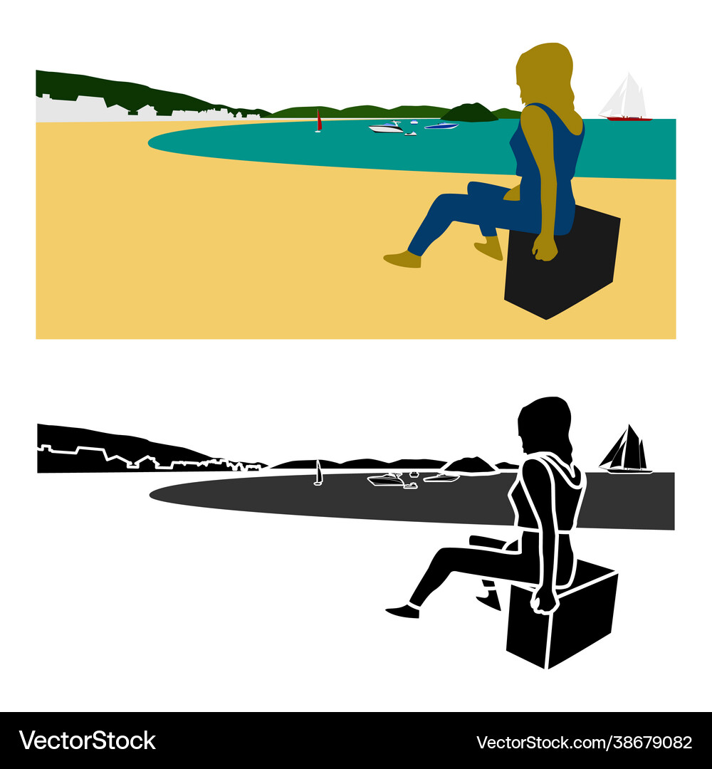 Symbol buzios beach brazil Royalty Free Vector Image