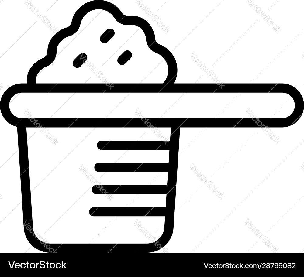 Washing powder spoon icon outline style Royalty Free Vector