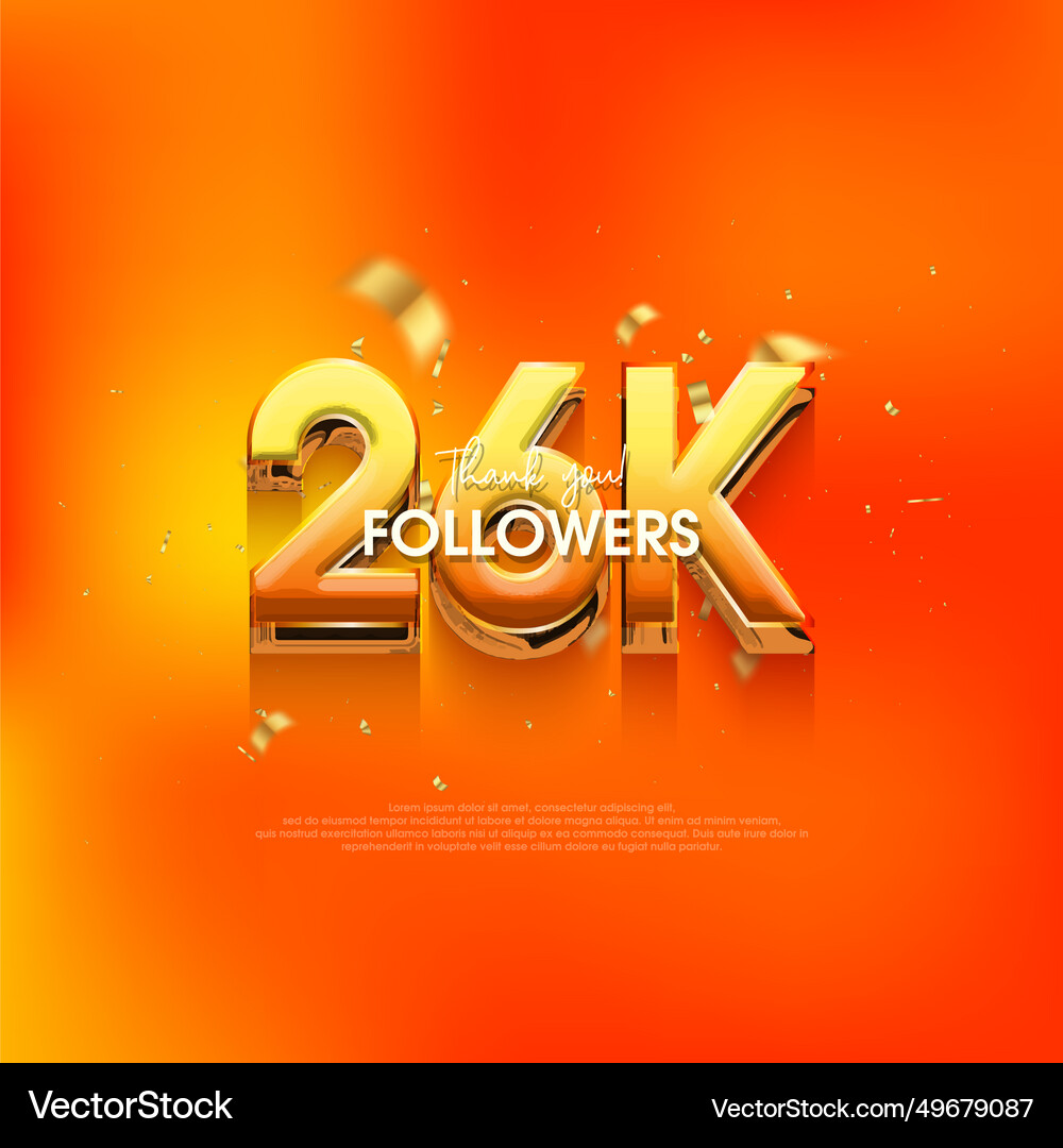26k followers speech background with a bright Vector Image