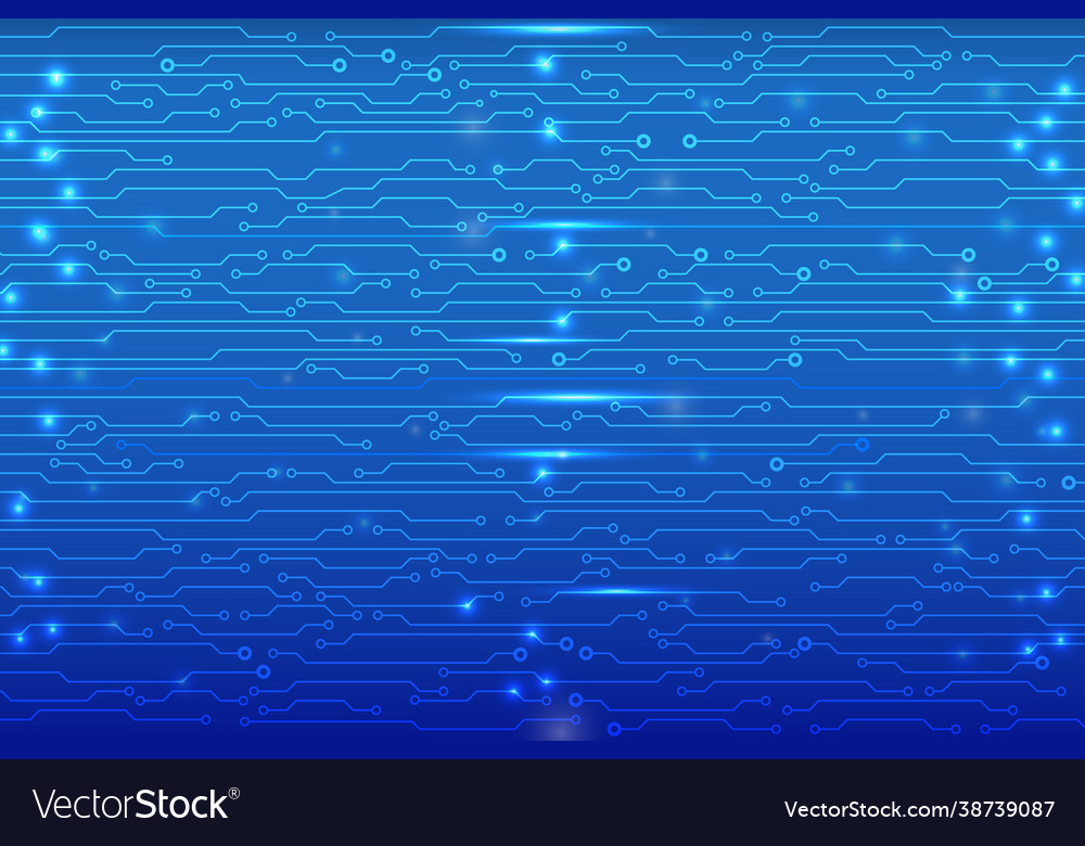 Abstract hi tech blue circuit board background Vector Image