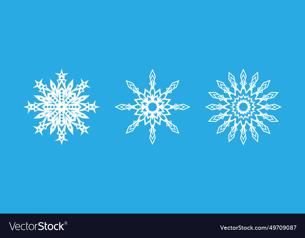 Beautiful set of snowflakes for winter design Vector Image