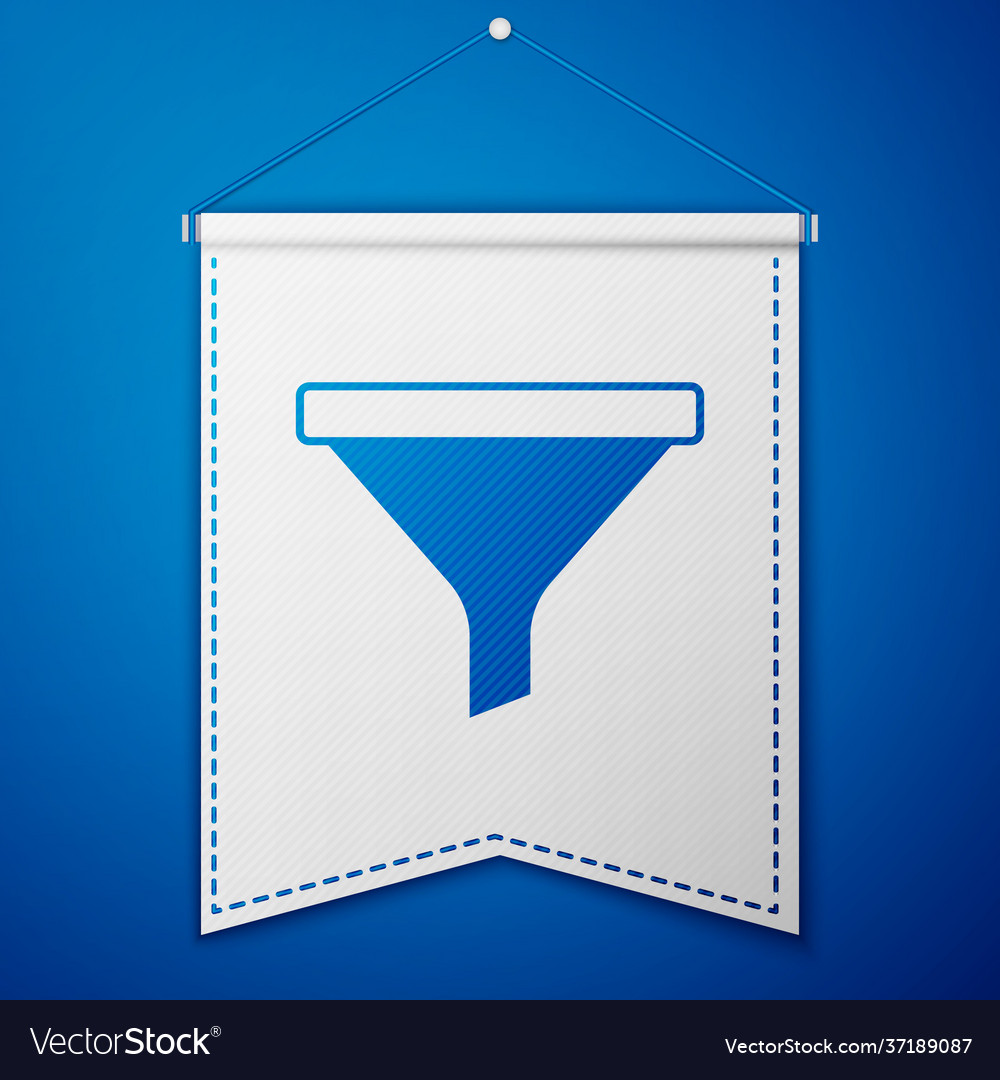 Blue funnel or filter icon isolated on Royalty Free Vector