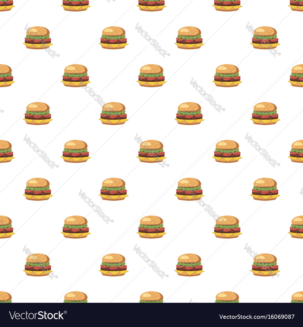 Burger pattern Royalty Free Vector Image - VectorStock