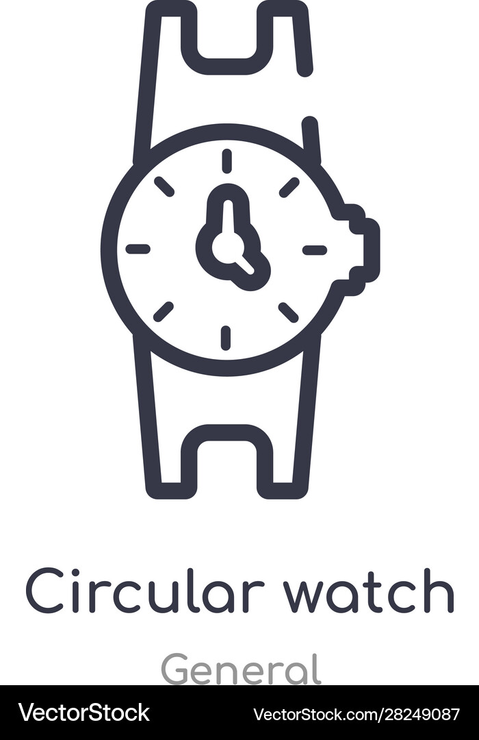 Circular watch outline icon isolated line from Vector Image