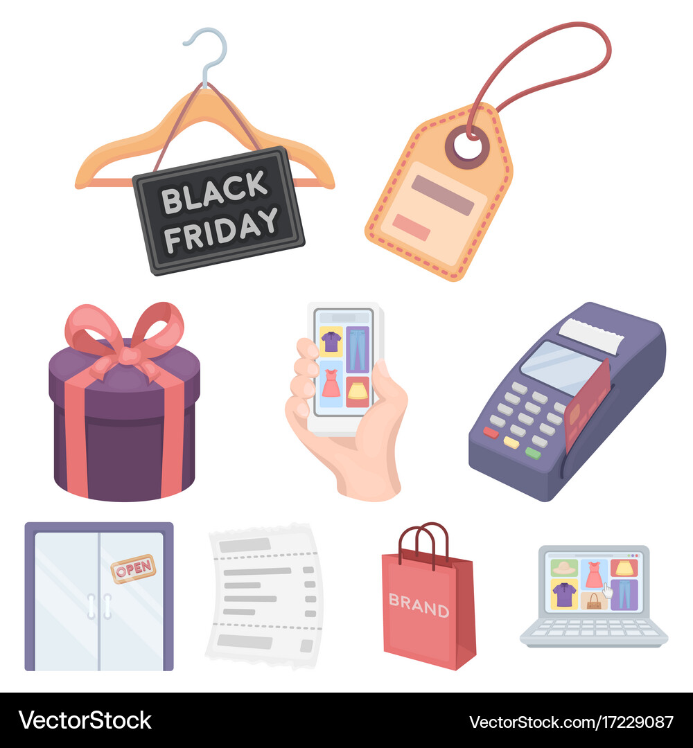 E-commerce set icons in cartoon style big Vector Image