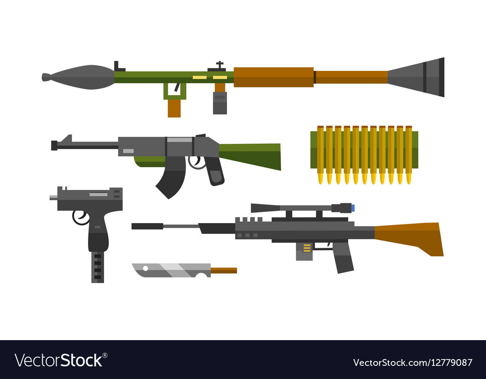 Flat weapons Royalty Free Vector Image - VectorStock
