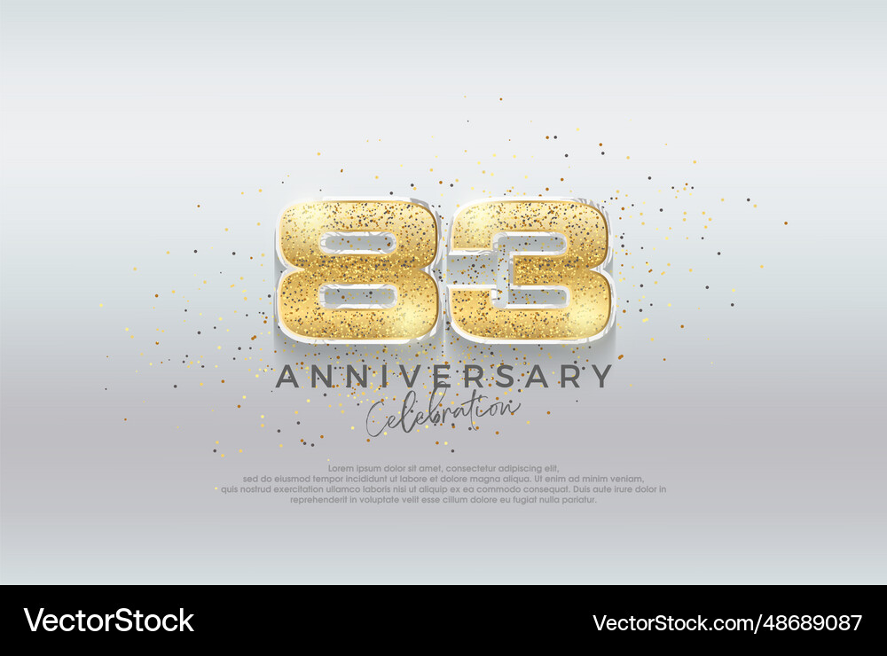 Golden number 83rd premium design with luxurious Vector Image