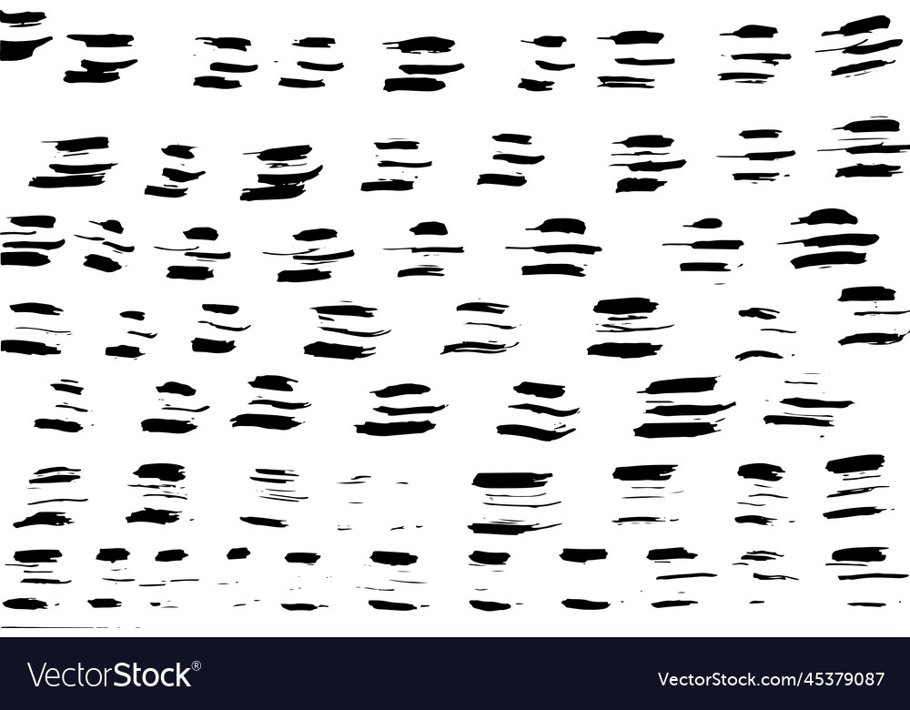Grunge ink brush strokes freehand black Royalty Free Vector