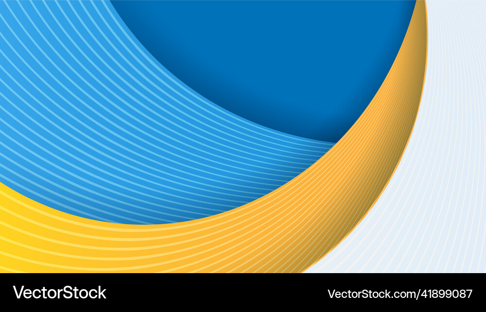 Modern wave blue yellow colorful abstract design Vector Image