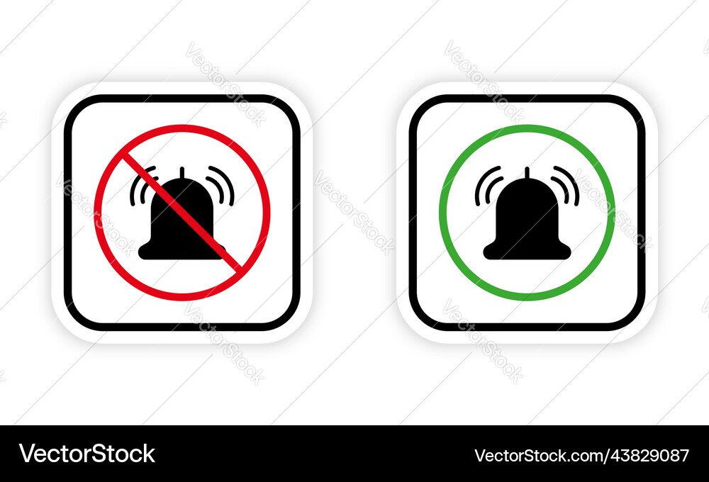 Notice silent zone red forbidden round sign ring Vector Image