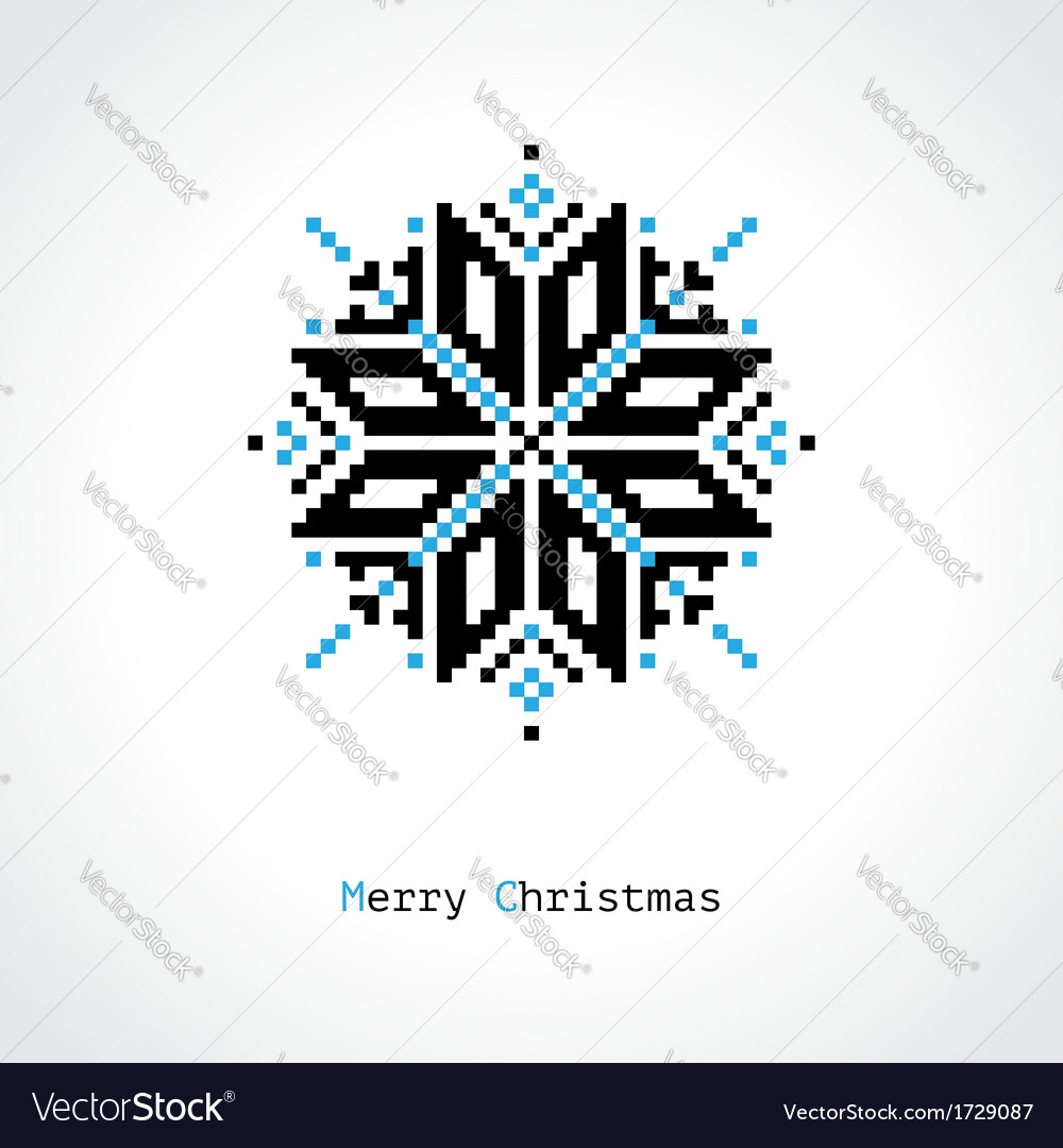 Pixel snowflake Royalty Free Vector Image - VectorStock