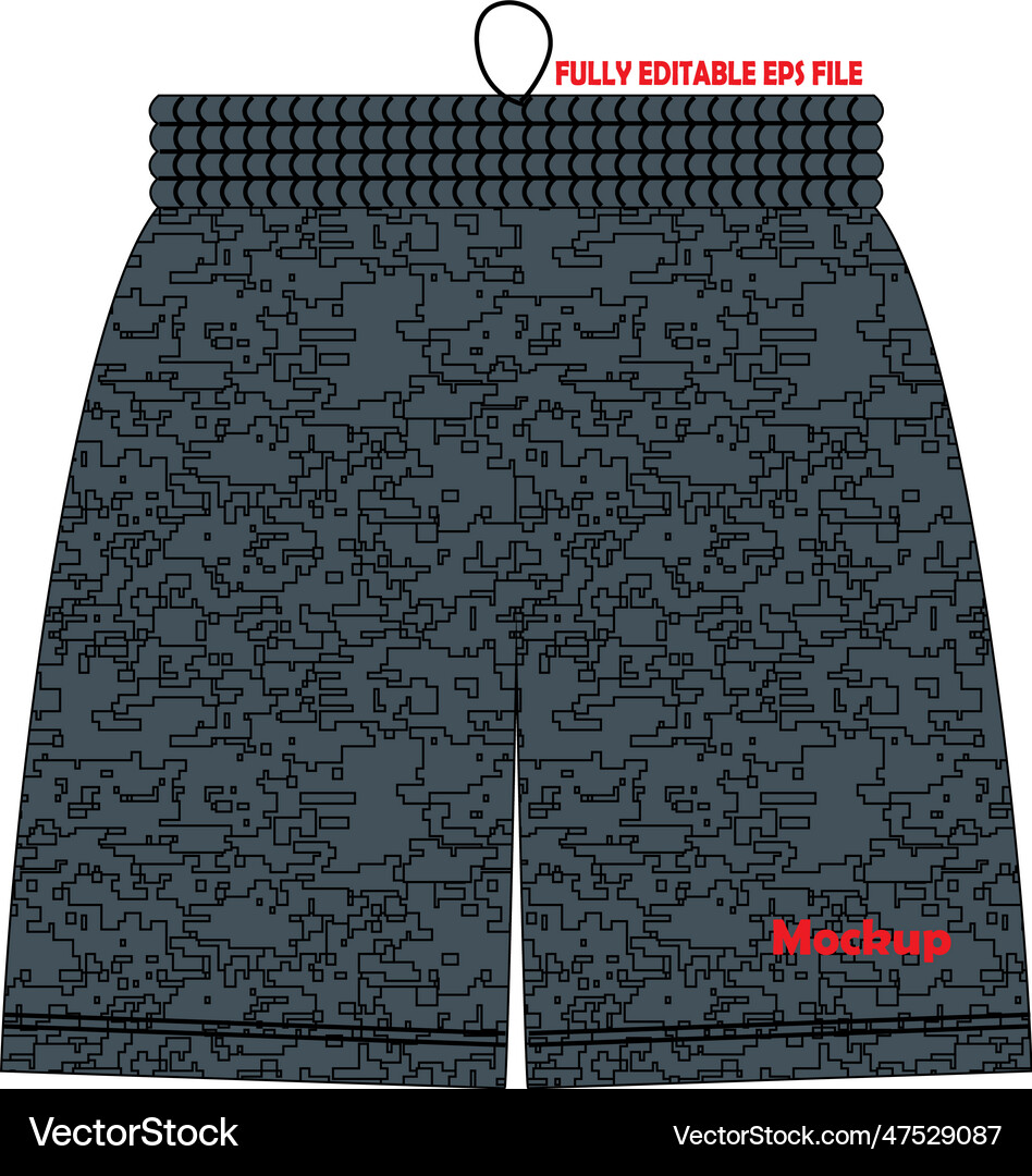 Sports pocket short mock ups Royalty Free Vector Image