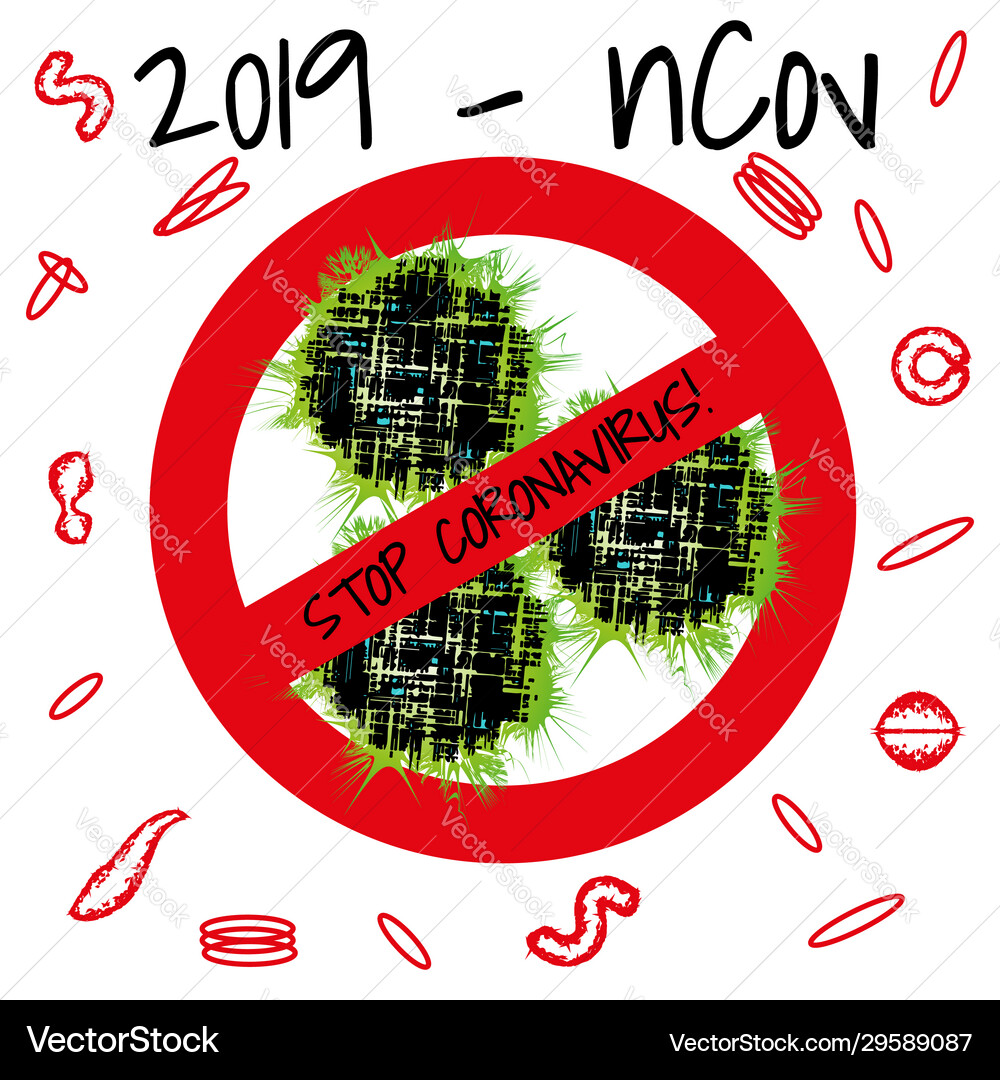 Stop coronavirus covid 19 new coronavirus from Vector Image