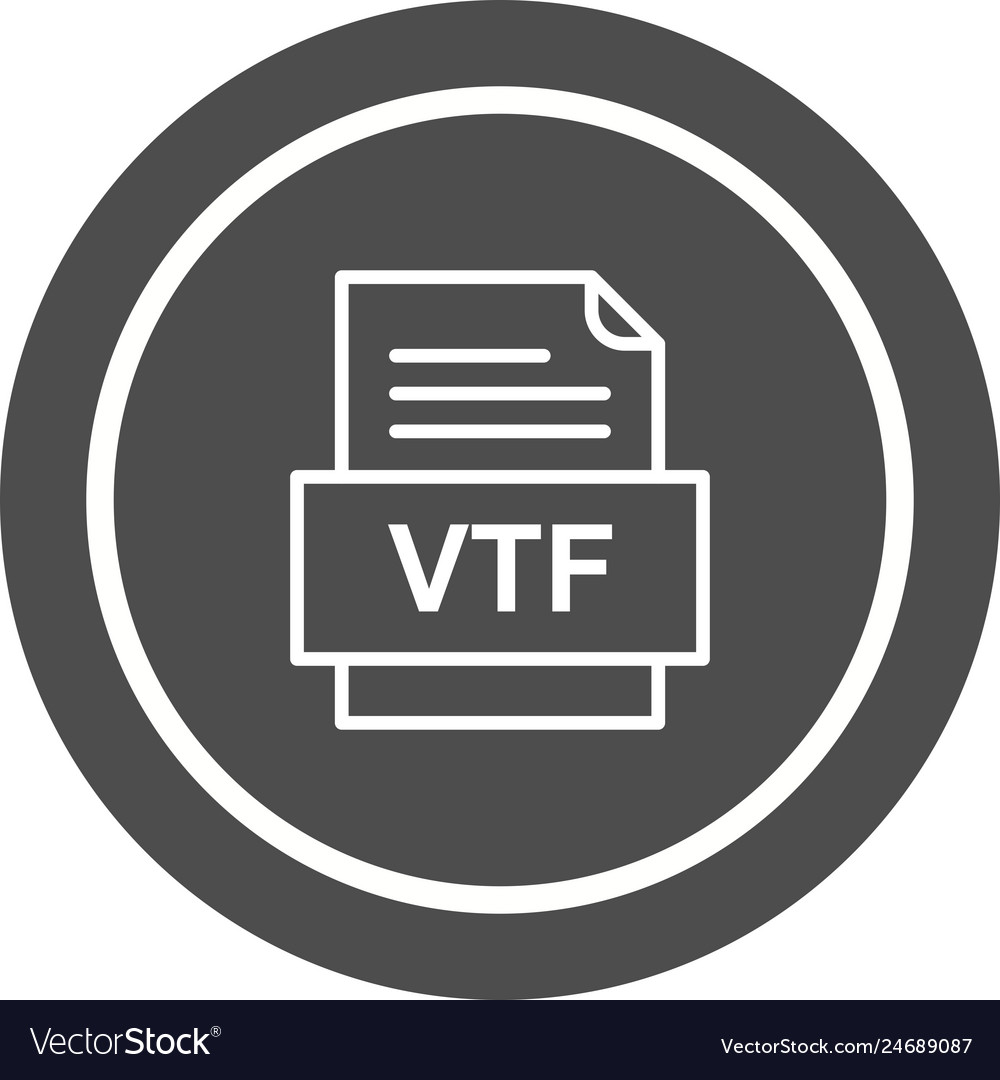 Vtf file document icon Royalty Free Vector Image