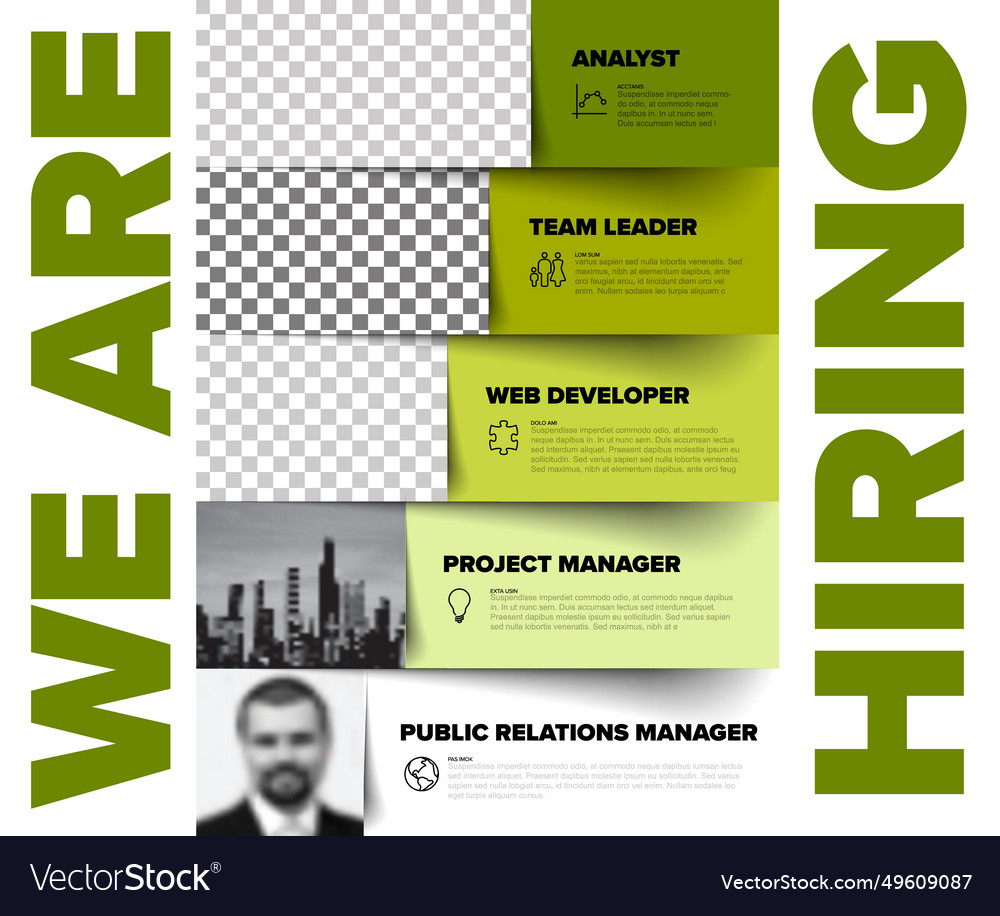 We are hiring minimalistic light flyer template Vector Image