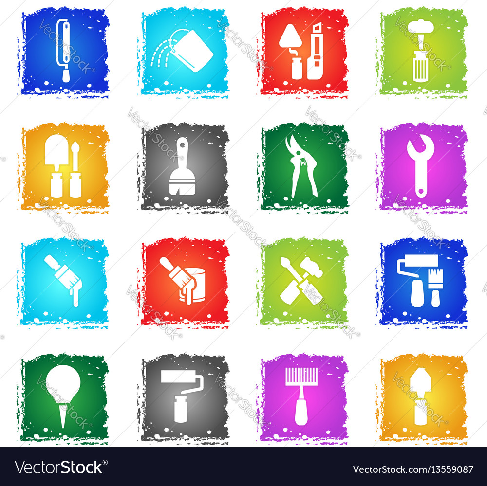 Work tools icon set Royalty Free Vector Image - VectorStock