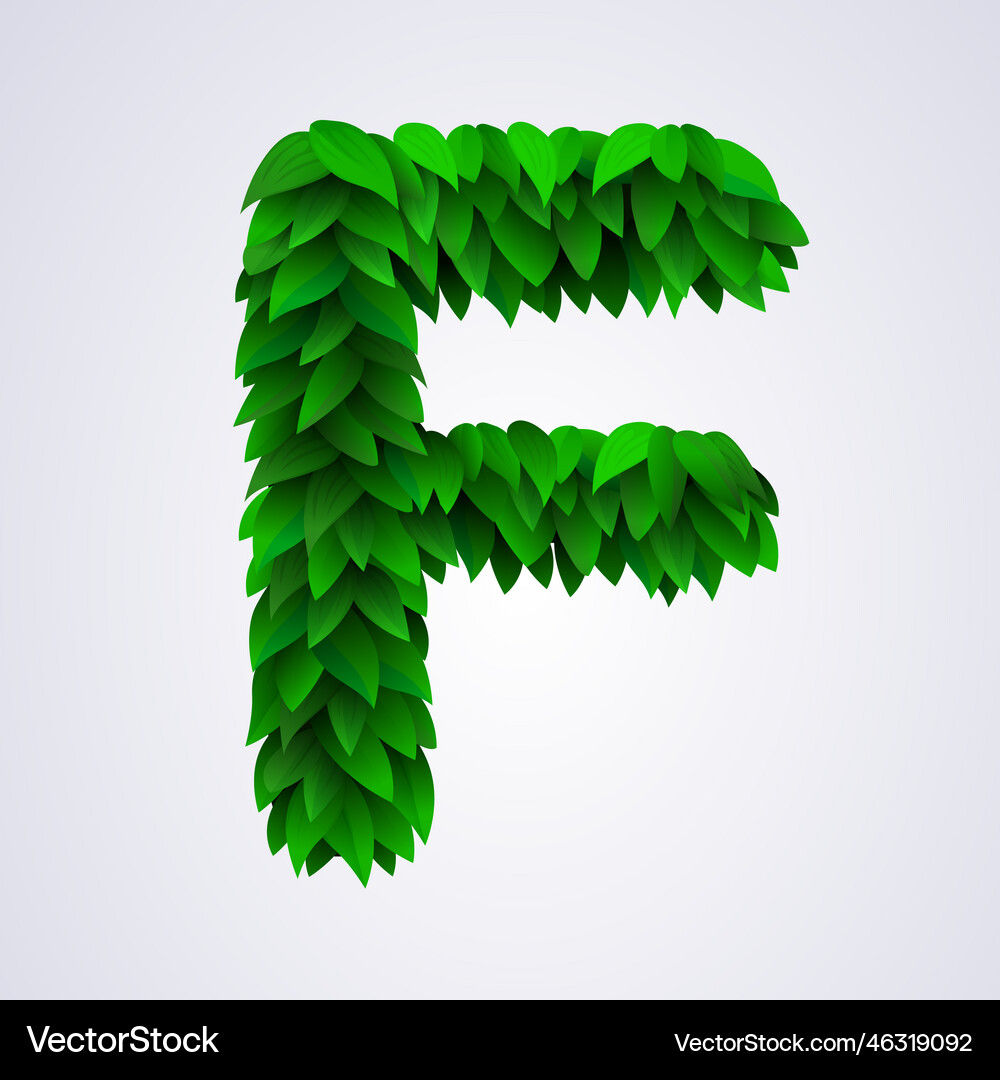 Alphabet letters made from fresh green leafs Vector Image