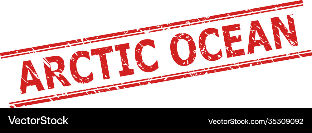 Arctic ocean watermark with distress style Vector Image