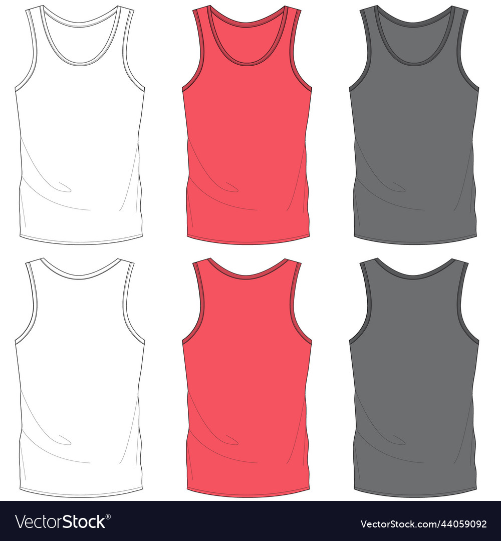 Blank Tank Top Design Templates Sleeveless Vector Image