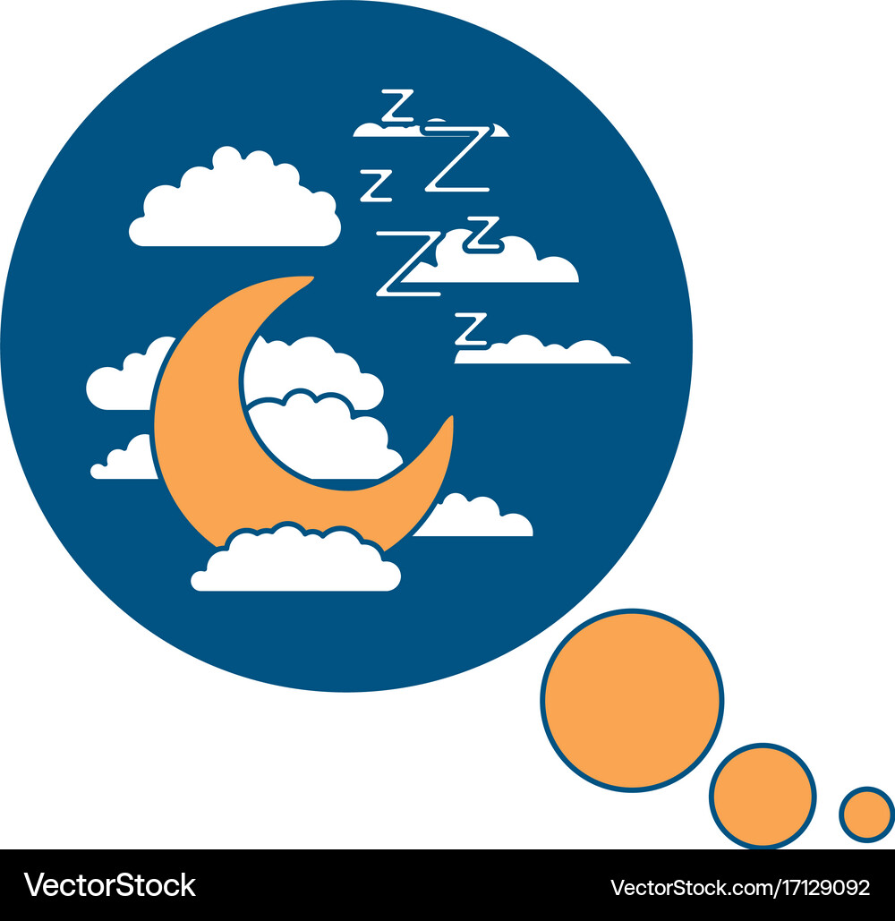 Bubble call out with night landscape and snoring Vector Image