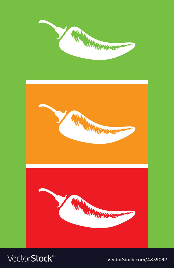 Chilli hot mild medium Royalty Free Vector Image