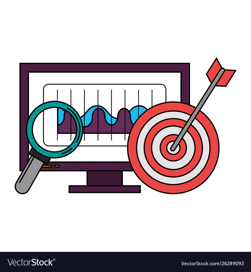 Computer screen technology hardware cartoon Vector Image