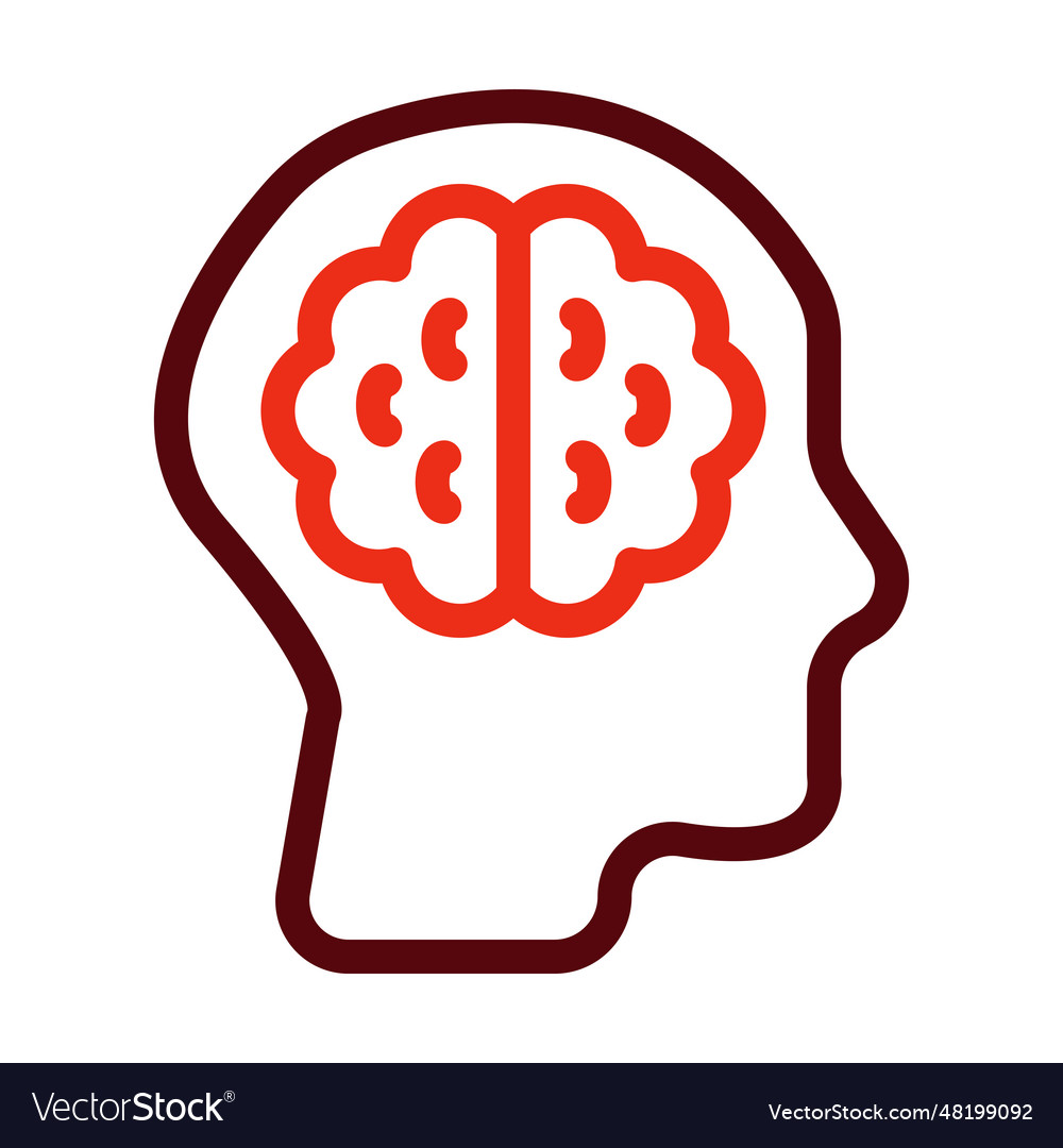 Mental glyph two color icon for personal Vector Image Mental glyph two color icon for personal Vector Image