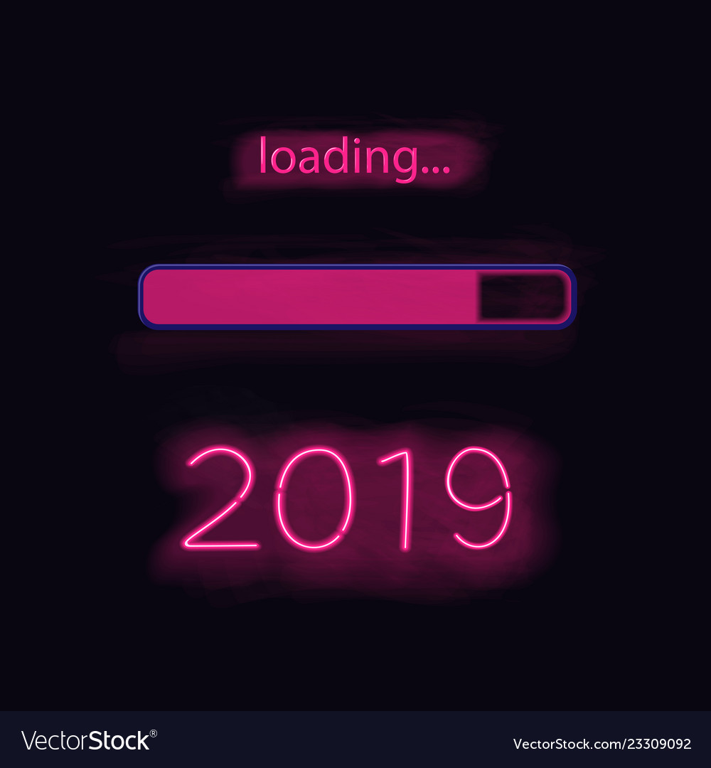 Neon progress bar Royalty Free Vector Image - VectorStock