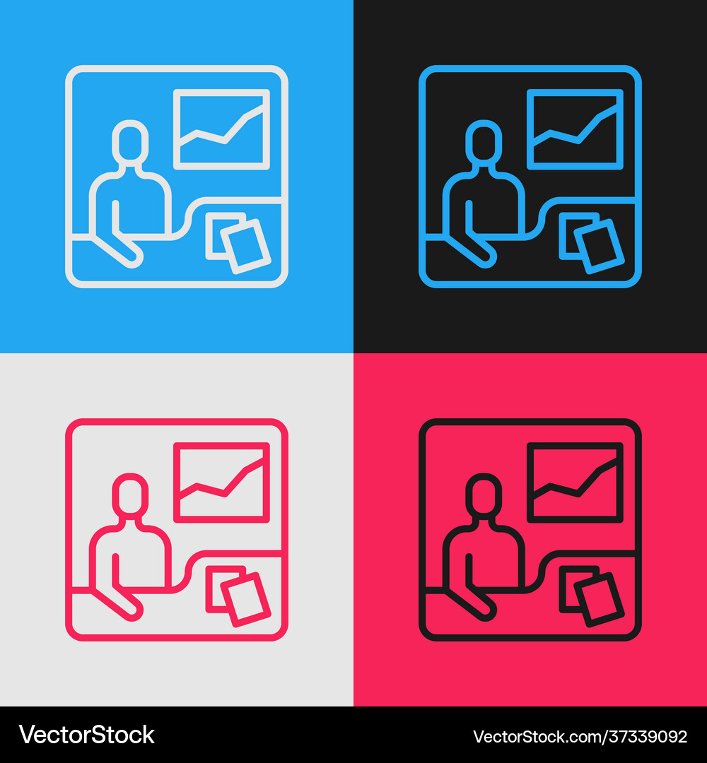 Pop art line trading courses icon isolated Vector Image
