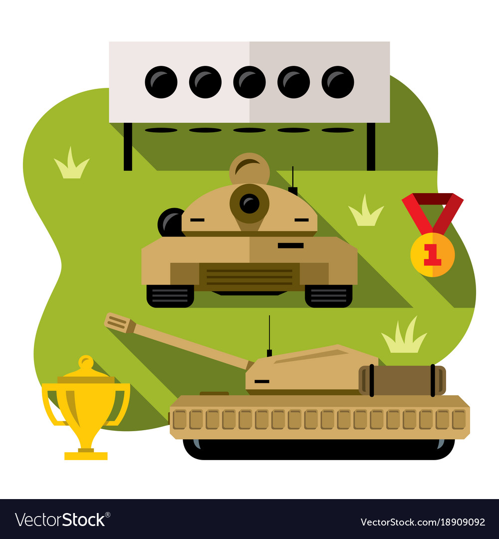 Russian tank biathlon concept military Royalty Free Vector