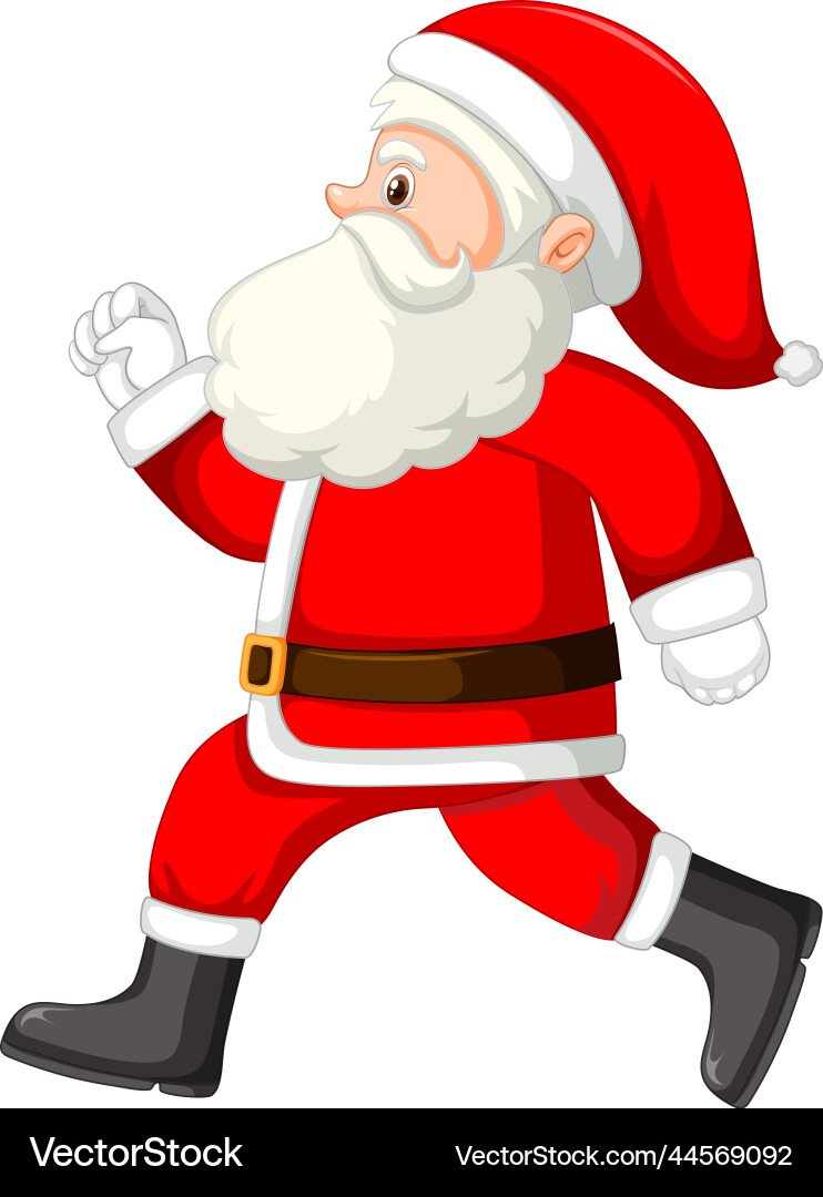 Santa claus running cartoon character Royalty Free Vector