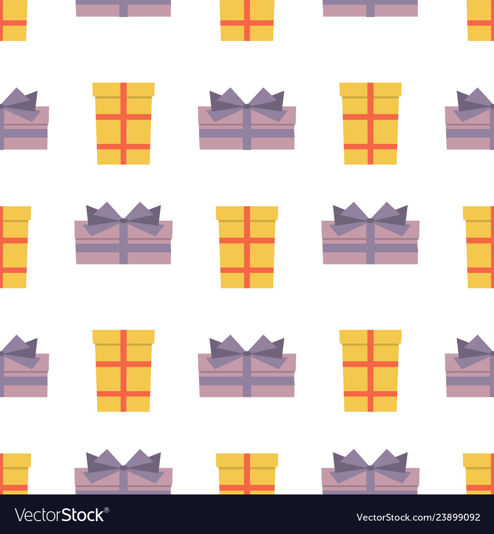 Seamless pattern with gift boxes Royalty Free Vector Image