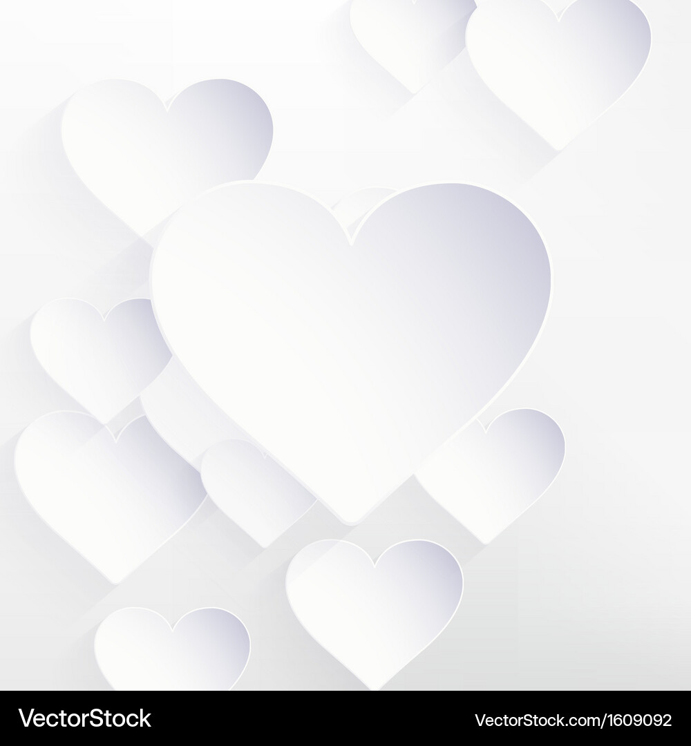 Valentines day with paper heart shape eps 10 Vector Image