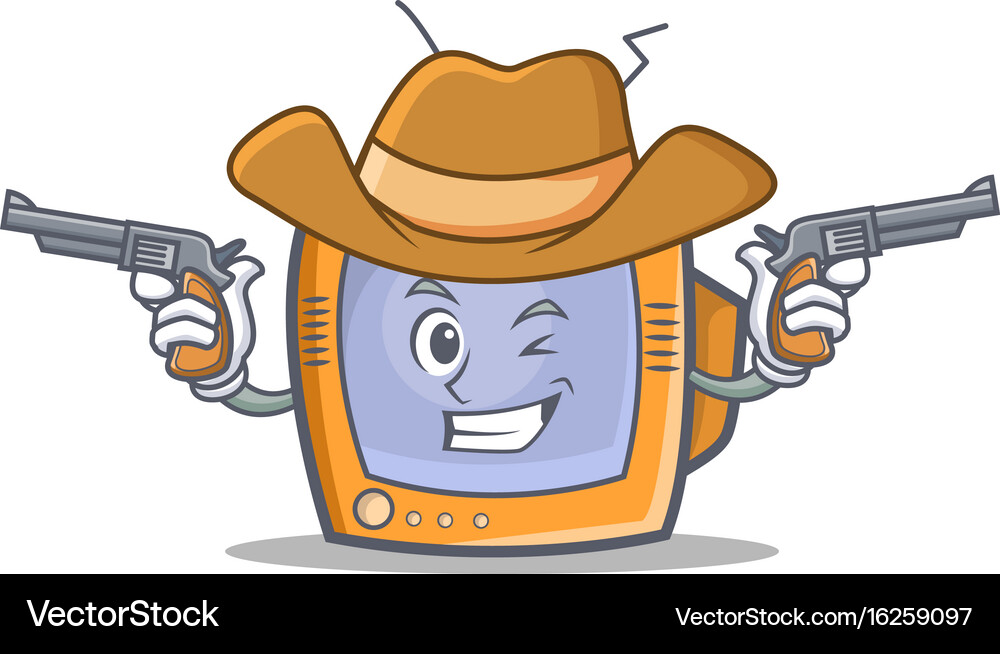 Cowboy tv character cartoon object Royalty Free Vector Image