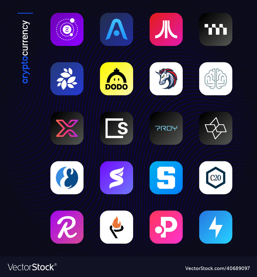 Crypto currency coins digital payment system Vector Image