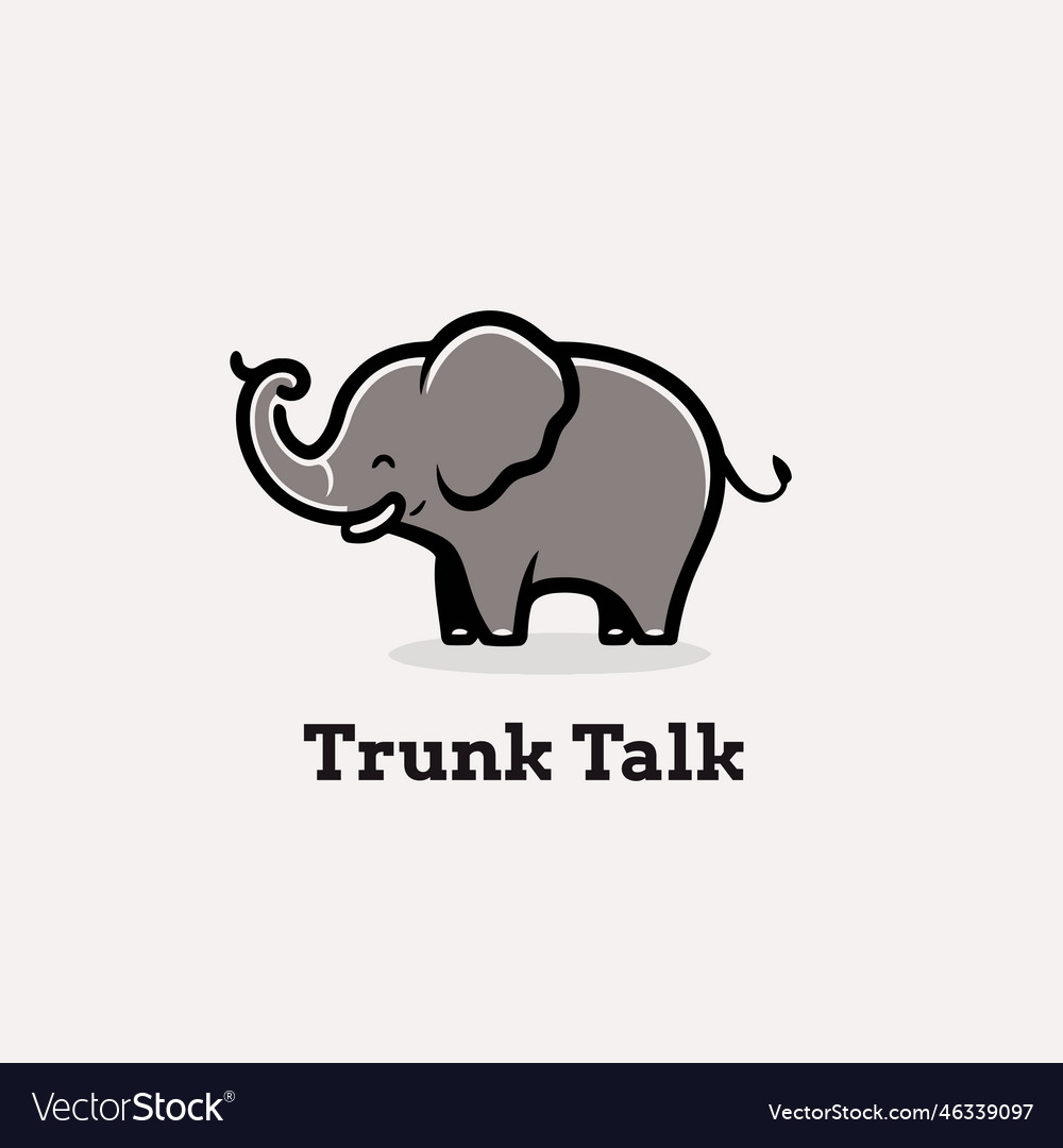 Elephant logo template of a wild animal Royalty Free Vector