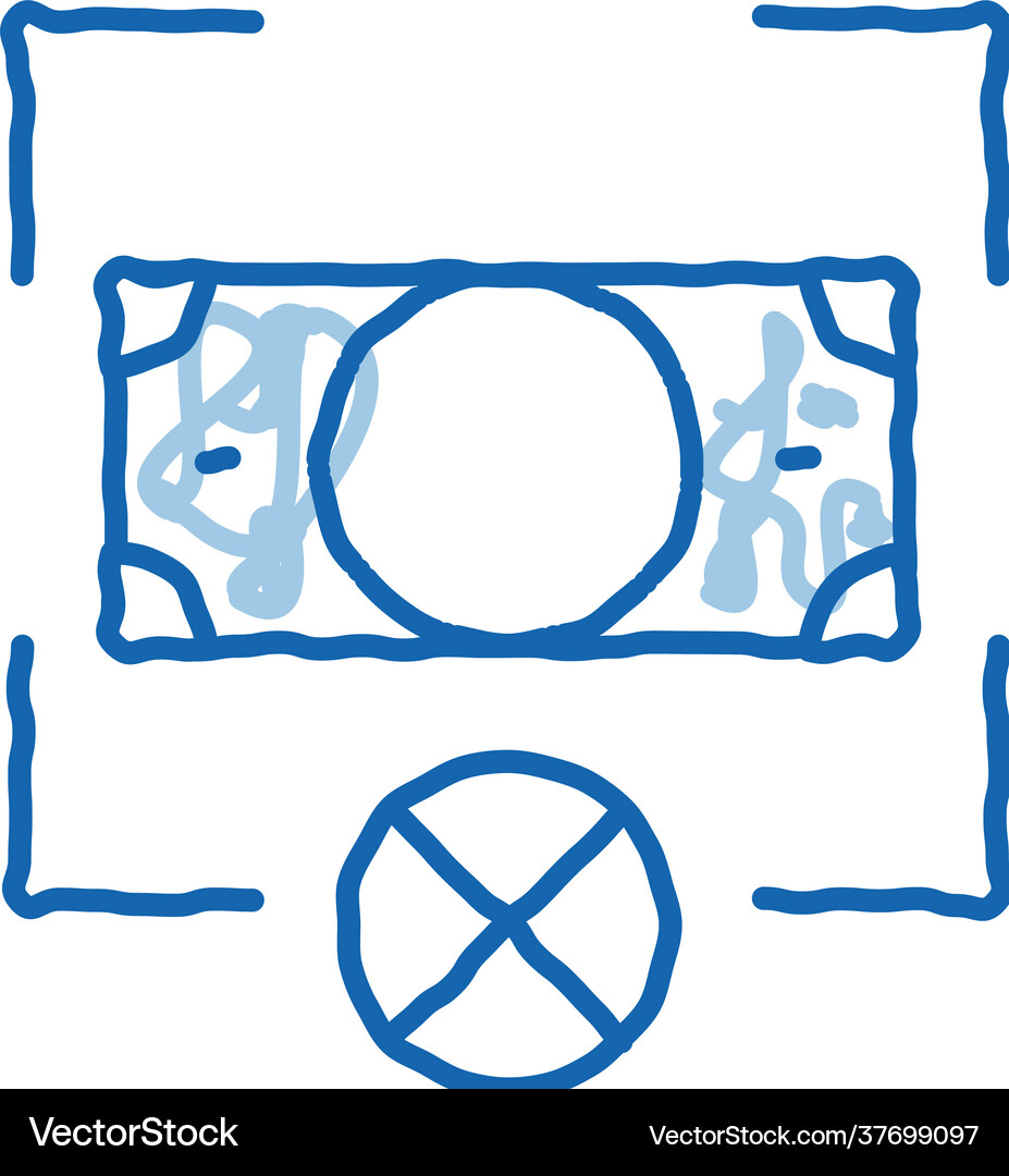 Fake banknote orientation doodle icon hand drawn Vector Image