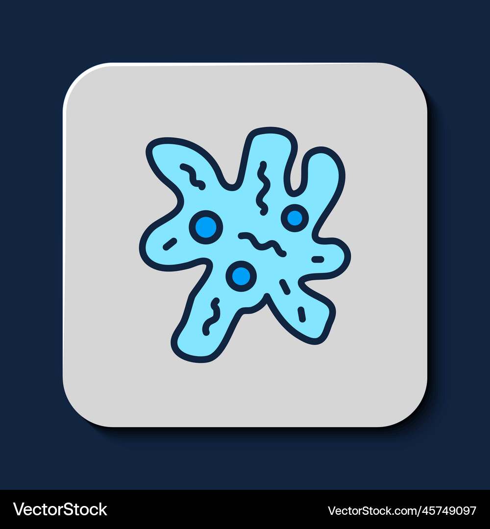 Filled outline cell icon isolated on blue Vector Image