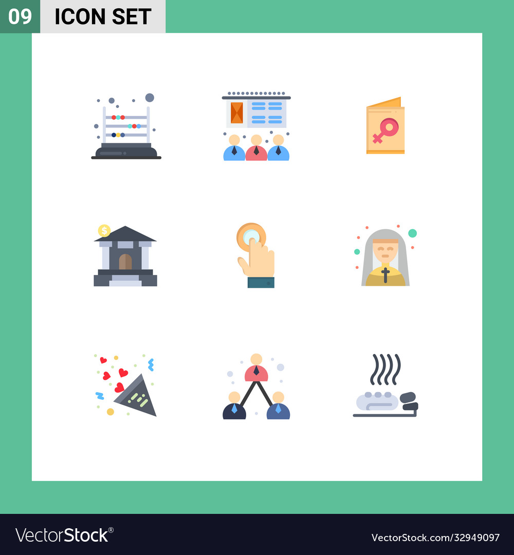 Flat Color Pack 9 Universal Symbols Of Royalty Free Vector