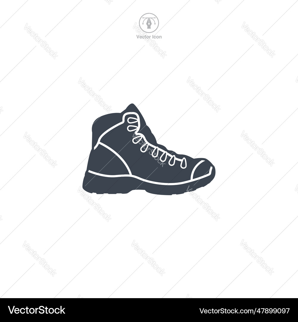 Hiking boot icon symbol isolated on white Vector Image