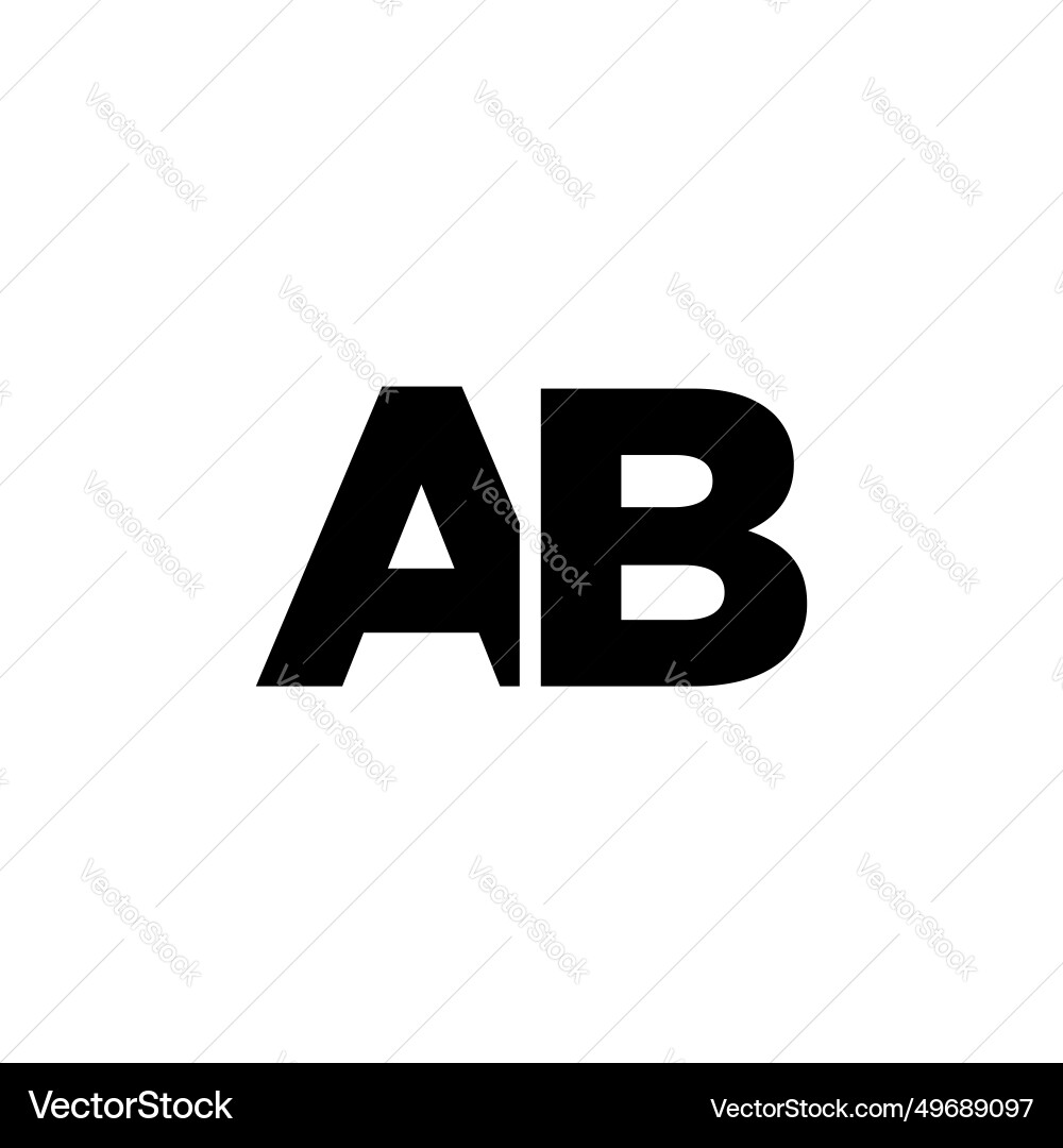 Letter a and b ab logo design template minimal Vector Image