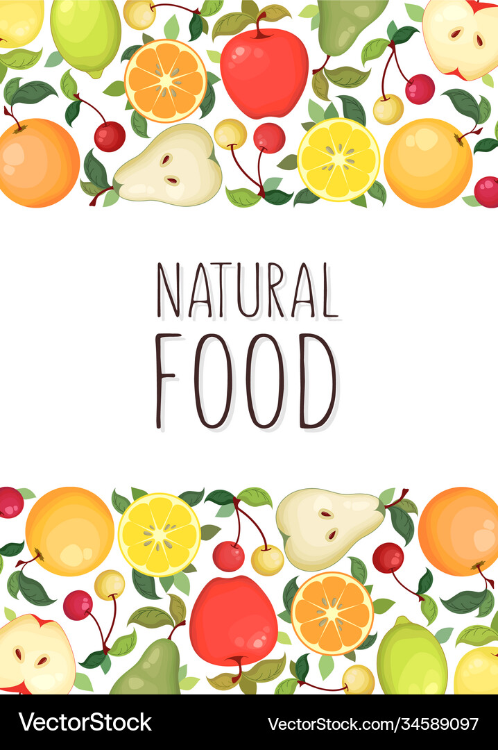 Natural fresh fruits Royalty Free Vector Image