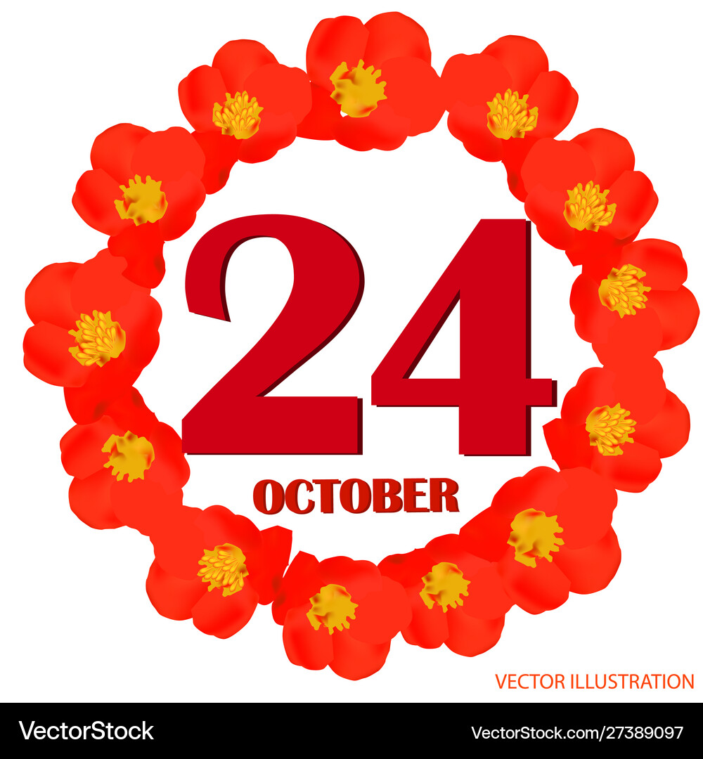 October 24 icon for planning important day Vector Image