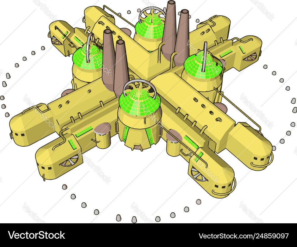 On white background an yellow cross-shaped Vector Image