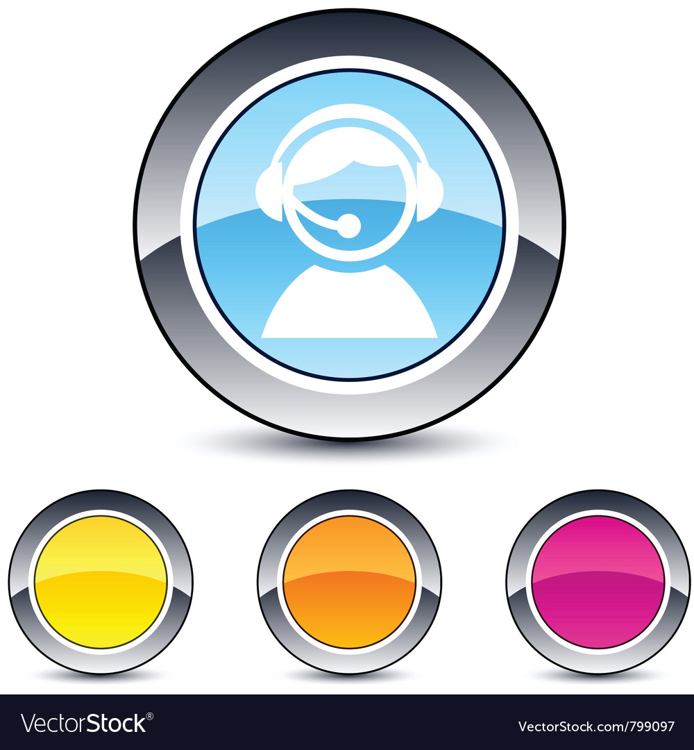 Operator round button Royalty Free Vector Image