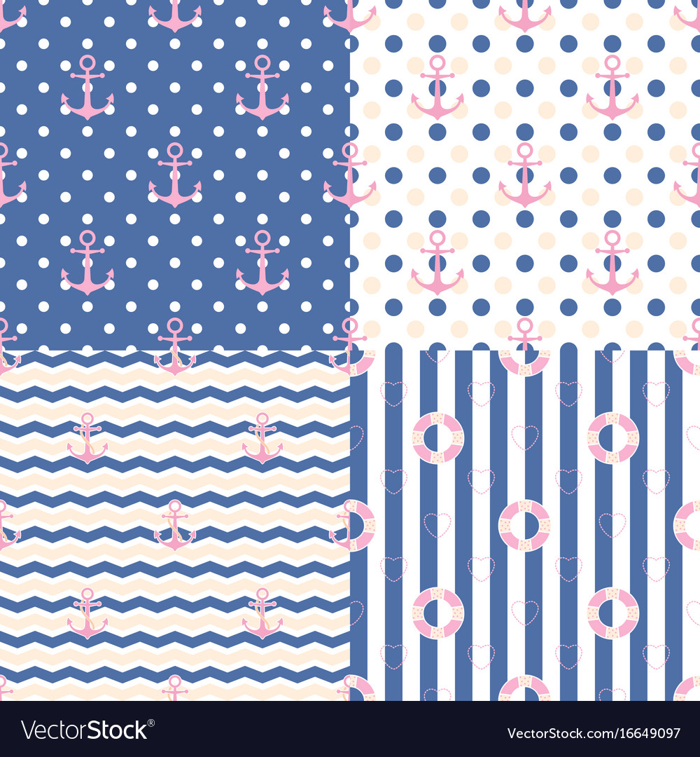 Pattern navy set Royalty Free Vector Image - VectorStock