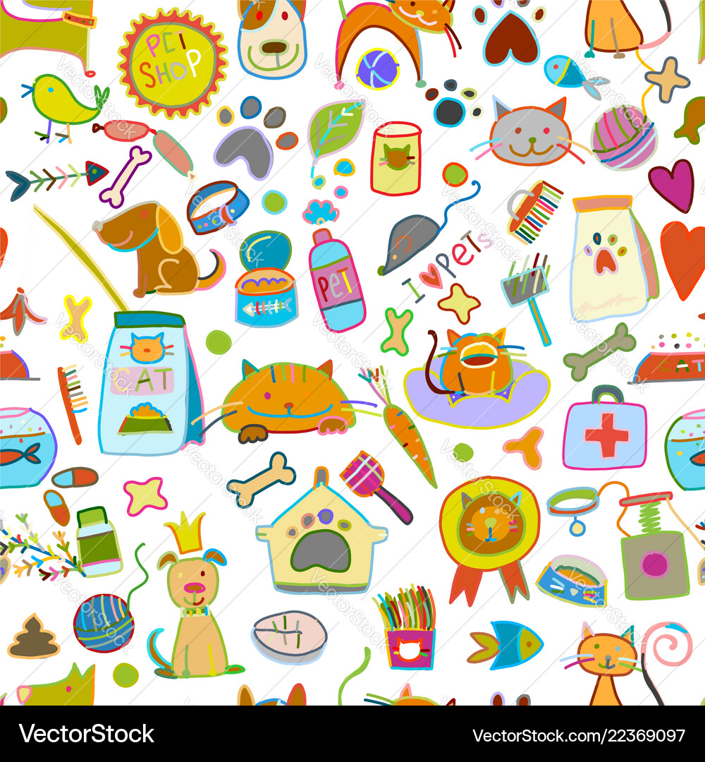 Pet shop background for your design Royalty Free Vector