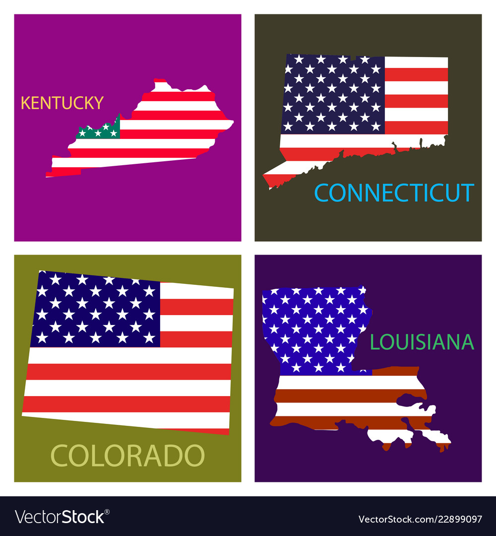 Poster map of united states america with state Vector Image