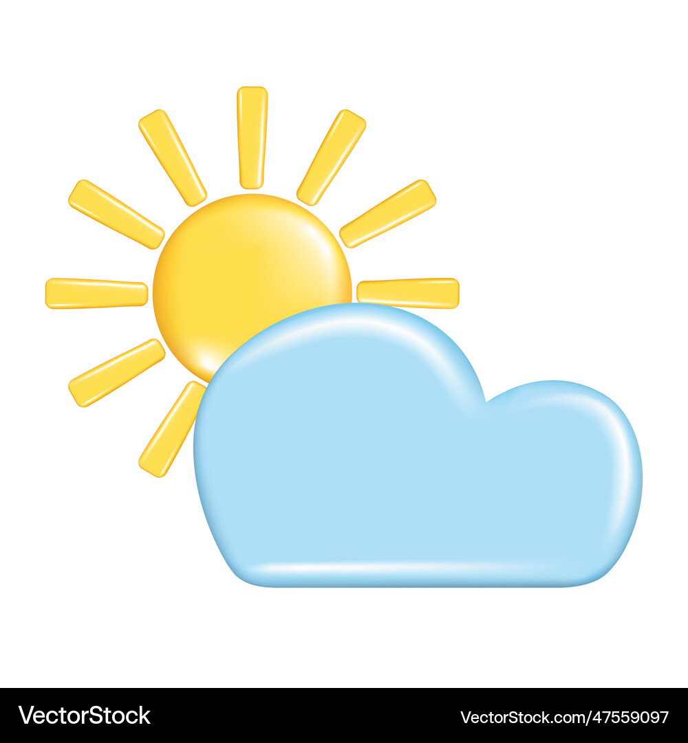 Realistic 3d design of weather forecast elements Vector Image