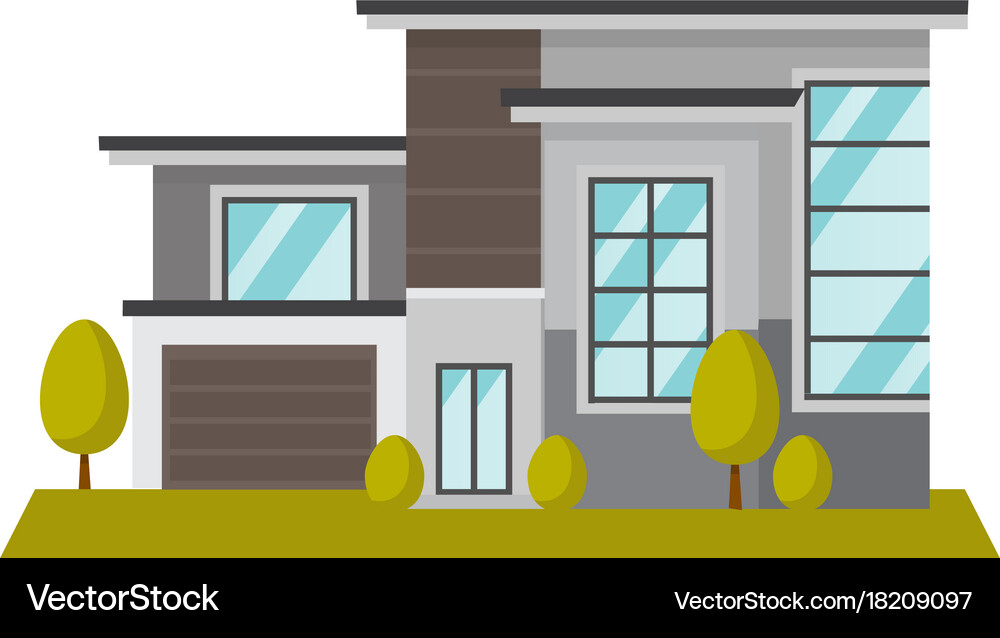 Residential building cartoon Royalty Free Vector Image